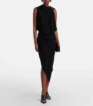 Sportmax Draped Crepe Top - Black