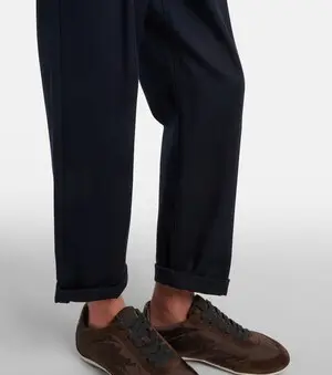Brunello Cucinelli Monili Cotton-blend Straight Leg Trousers