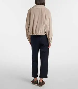 Brunello Cucinelli Monili Cotton-blend Straight Leg Trousers