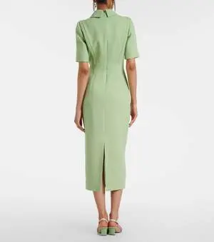 EMILIA WICKSTEAD Valletta Wool Crepe Midi Dress - Green