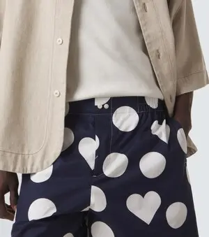 Jacquemus Calecon Polka-dot Cotton Poplin Shorts - Blue