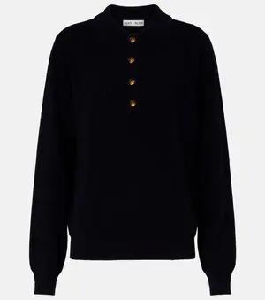 BLAZÉ MILANO Highland Wool And Cashmere Polo Sweater - Blue