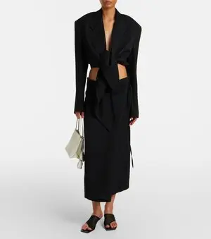 CHRISTEN Edge Stretch Leather-trimmed Mesh Mules