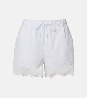 Simkhai Lace-trimmed Cotton Shorts - White