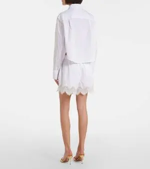 Simkhai Lace-trimmed Cotton Shorts
