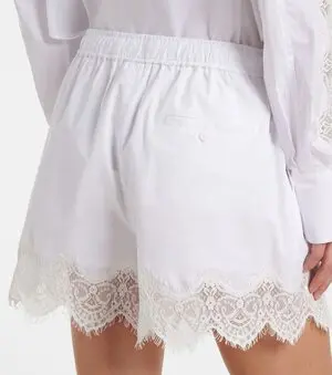 Simkhai Lace-trimmed Cotton Shorts