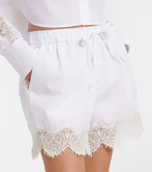 Simkhai Lace-trimmed Cotton Shorts