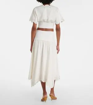 Simkhai Haven Linen-blend Midi Skirt
