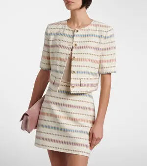 Veronica Beard Orville Cropped Striped Jacket
