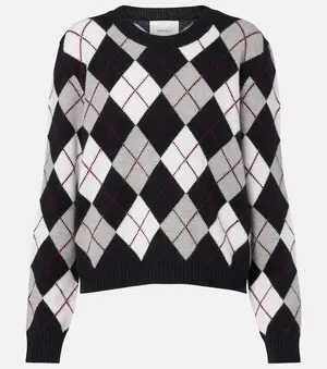 LISA YANG Antoni Argyle Cashmere Sweater - Black
