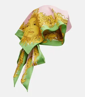 Versace Printed Silk Twill Scarf - Pink