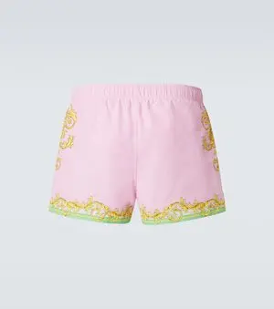 Versace Printed Swim Trunks - Pink
