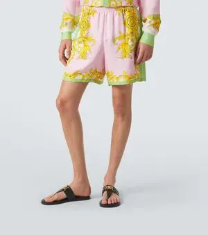 Versace Printed Silk Shorts - Multicoloured