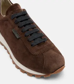 Brunello Cucinelli Monili Suede Sneakers