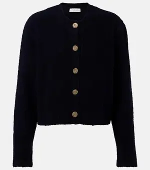 Altuzarra Harris Cropped Wool-blend Cardigan - Blue