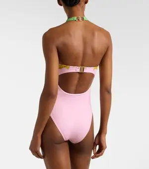 Versace Printed Halterneck Swimsuit