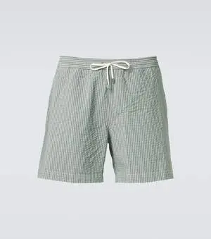Sunspel Striped Swim Trunks - Green