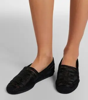 Tory Burch Open Weave Espadrilles - Black