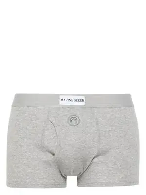 MARINE SERRE Crescent Moon-embroidered Boxers - Grey