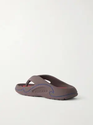 Rabanne 3d Logo-embossed Thong Sandals - Brown