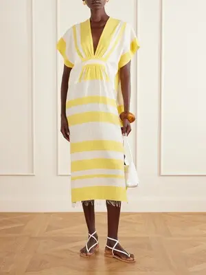 LEMLEM Gasira Striped Cotton-blend Maxi Dress
