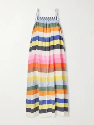 LEMLEM Eda Striped Cotton-gauze Midi Dress