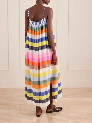 LEMLEM Eda Striped Cotton-gauze Midi Dress