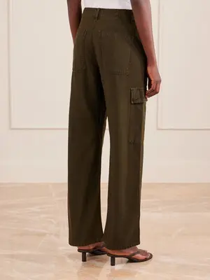 Citizens Of Humanity Esme Organic Cotton Wide-leg Cargo Pants - Green