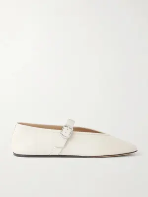 Le Monde Beryl Stella Leather Mary Jane Ballet Flats - Neutrals
