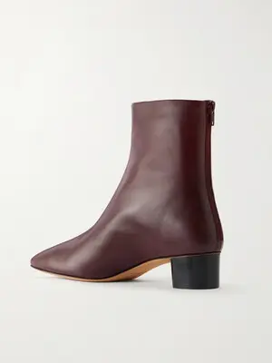 Le Monde Beryl Carole Leather Ankle Boots - Burgundy