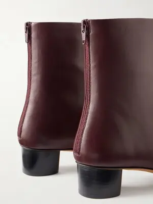 Le Monde Beryl Carole Leather Ankle Boots - Burgundy