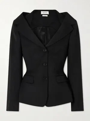 Alexander McQueen Halterneck Wool Blazer - Black