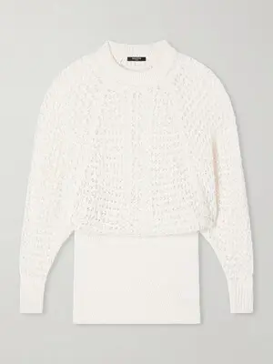 Balmain Crocheted Mini Dress - Neutrals