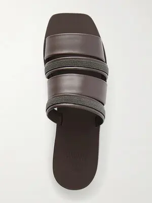 Brunello Cucinelli Embellished Leather Sandals