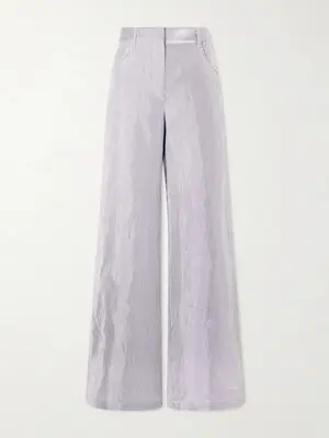 TWP Dylan Striped Cotton-blend Gabardine Wide-leg Trousers