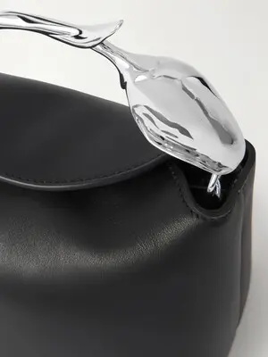 Erdem Bloom Mini Leather Clutch - Black
