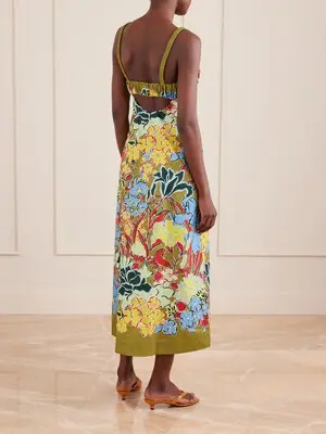 ALEMAIS Solstice Floral-print Organic Cotton-poplin Midi Dress