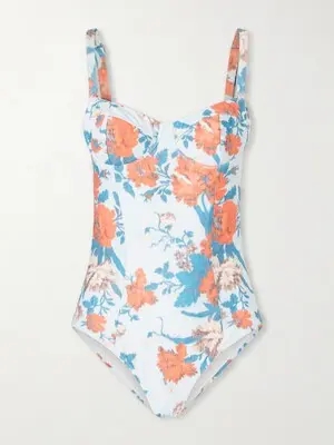 Erdem Floral Print Swimsuit - Blue