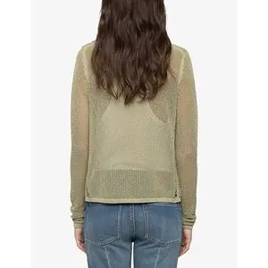 Zadig&Voltaire Saya Open-knit Cotton Cardigan - Tea