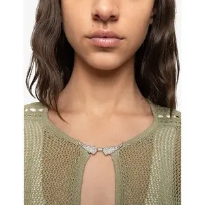 Zadig&Voltaire Saya Open-knit Cotton Cardigan - Tea