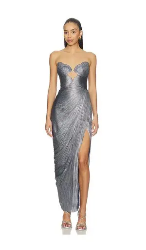 MARIA LUCIA HOHAN Strapless Draped Maxi Dress