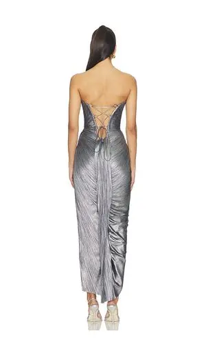 MARIA LUCIA HOHAN Strapless Draped Maxi Dress