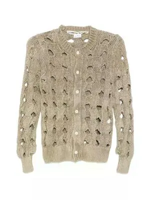 Comme Des Garçons Cut-out Cardigan - Neutrals