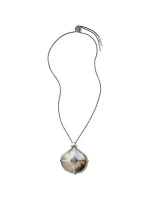 Versace Sea Frames Mother-of-pearl Pendant Necklace - Silver