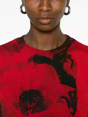 Alexander McQueen Crew Neck T-shirt With Floral Print
