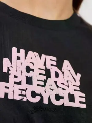 GANNI Slogan Print T-shirt