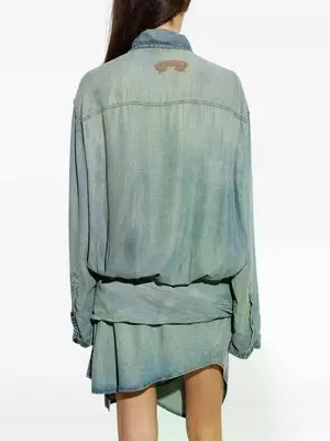 DIESEL® Draped Asymmetric Denim Dress