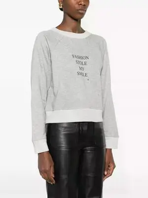 Victoria Beckham Slogan Print Raglan Sleeve Sweatshirt - Black