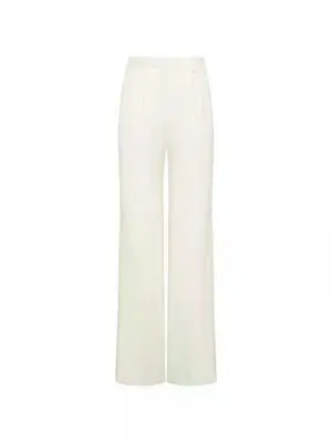 Adam Lippes Ivory Side-slit Trousers
