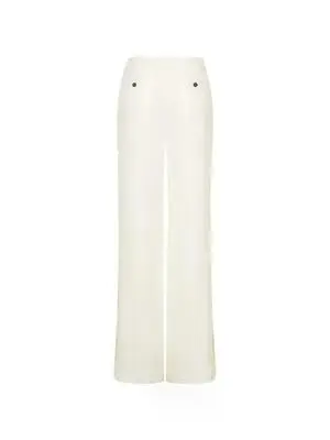 Adam Lippes Ivory Side-slit Trousers